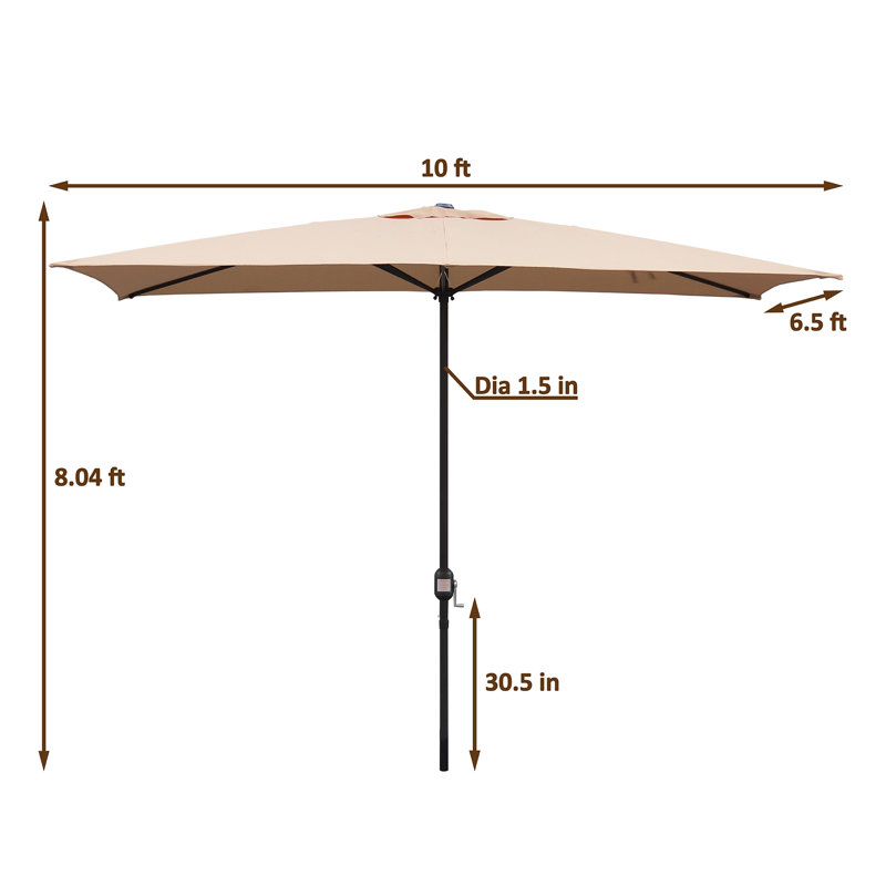 Hashtag Home Bradford 10' x 6.6' Rectangular Market Umbrella & Reviews ...