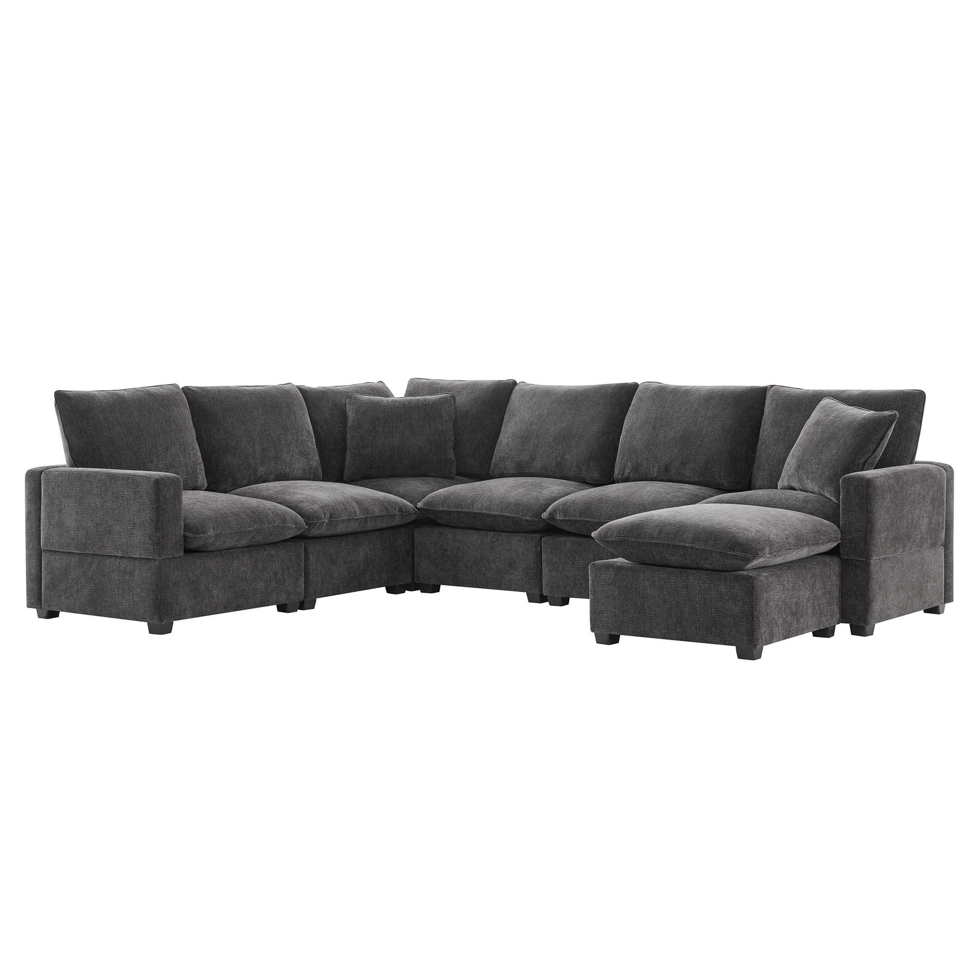 Latitude Run® Modern 7-Seat U-Shaped Modular Sectional Sofa Couch Set With 2 Pillows | Wayfair