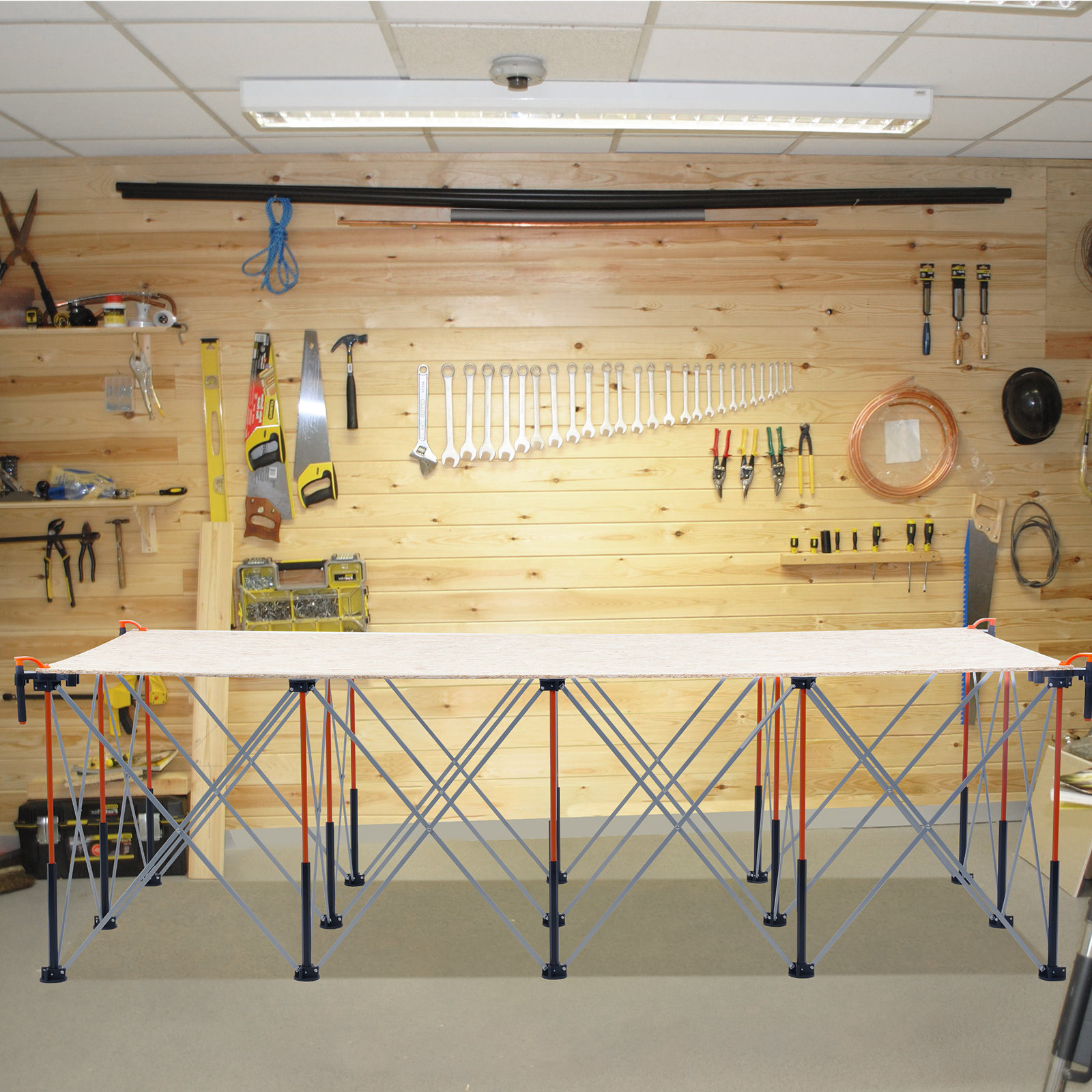 Ivy Bronx Portable Folding Workstand 8.02 x 4.12ft Collapsible Work ...