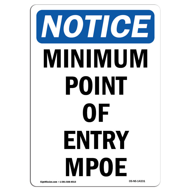 SignMission Minimum Point of Entry Mpoe Sign | Wayfair
