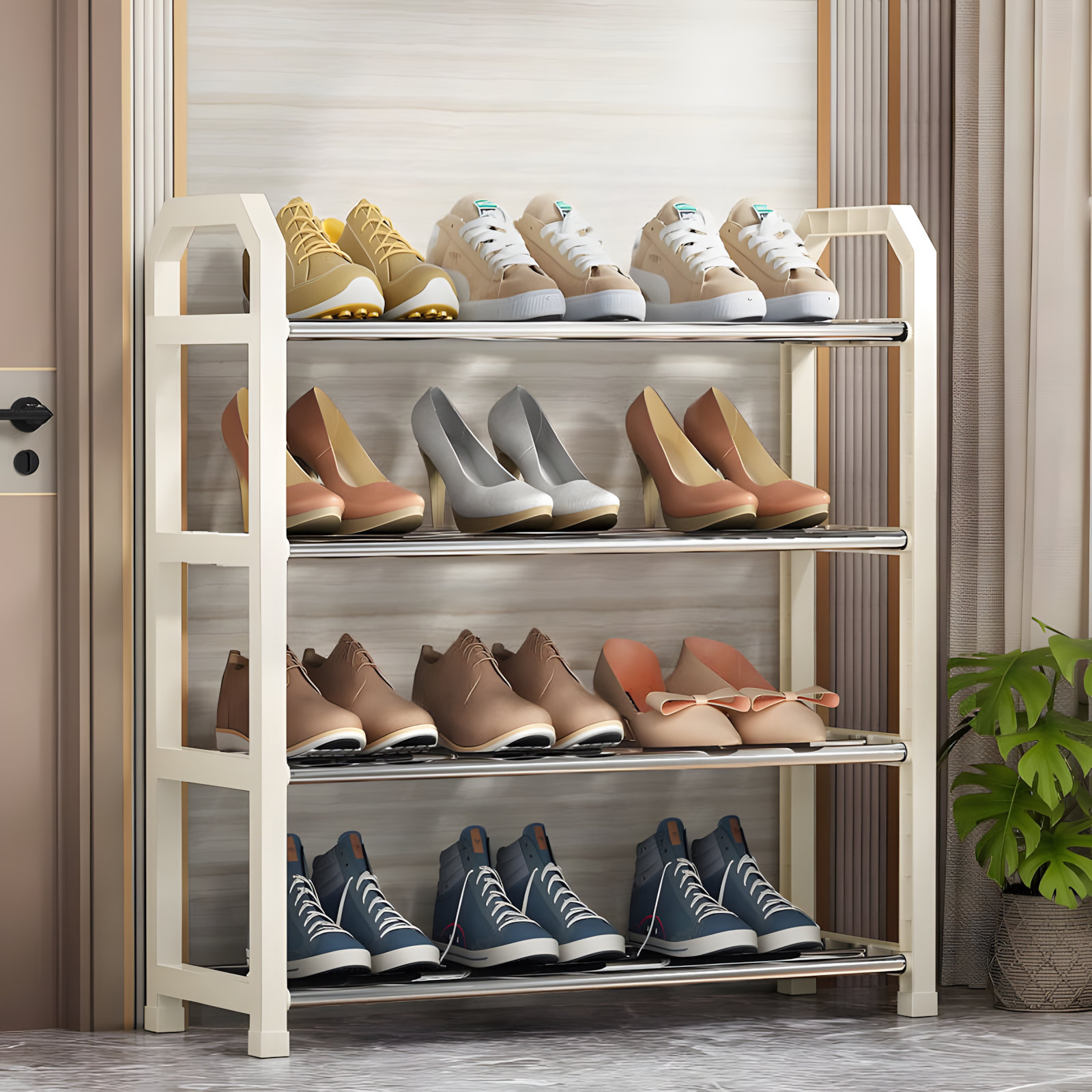 Rebrilliant Compact Shoe Rack For Home Entryway And Dorm Space-Saving ...