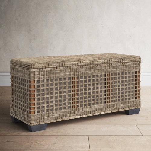 Birch Lane™ Siesta Wicker Storage Bench & Reviews | Wayfair