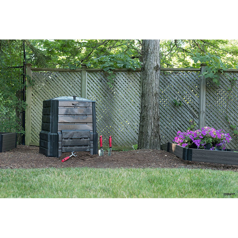 Algreen 94 Gal. Plastic Outdoor Stationary Composter with Latching Lid ...