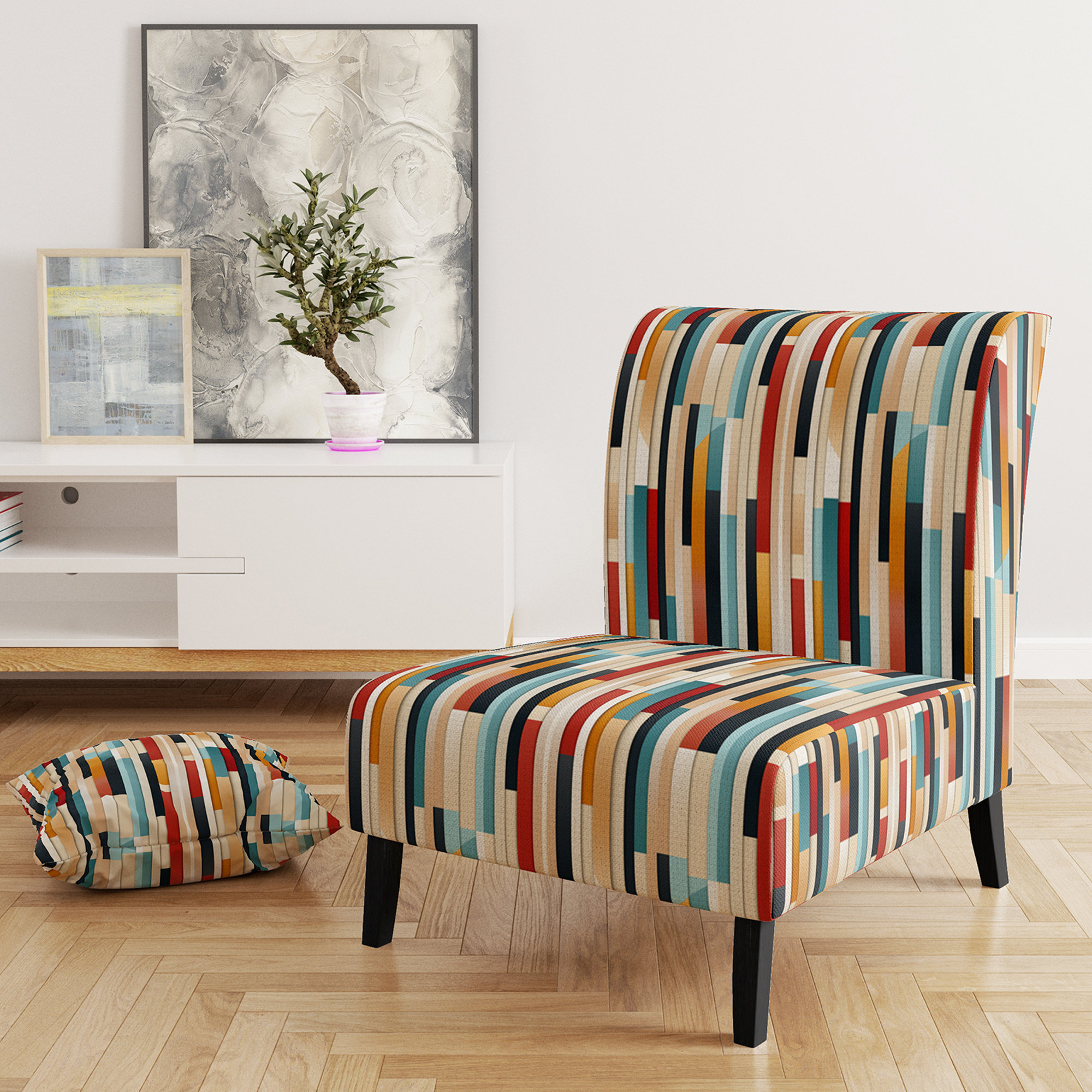 Red Barrel Studio® Modern Bold Stripes Pattern - Upholstered Modern ...