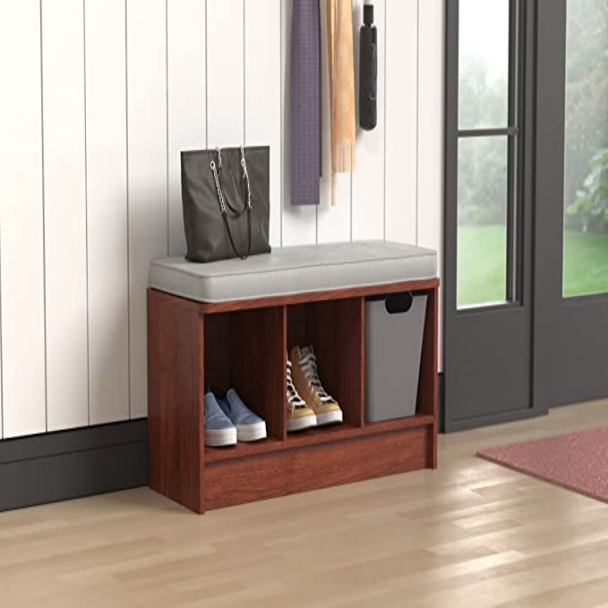 Rebrilliant Upholstered Shelves Storage Bench | Wayfair