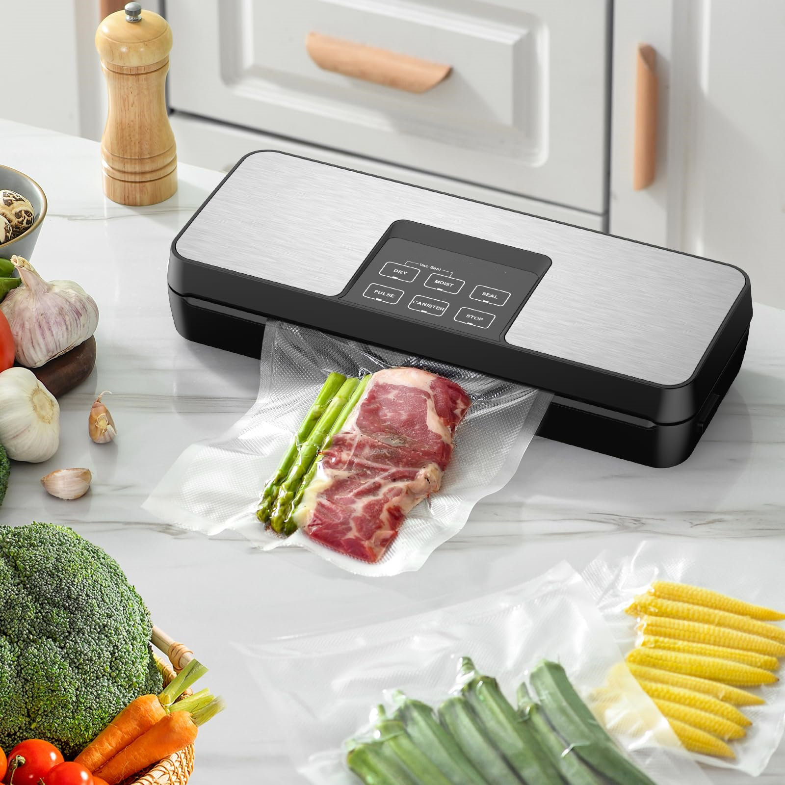 8 In 1 Vacuum Food Saver SPACEKEY 85KPa Vacuum Sealer Machine - 8-in-1 ...