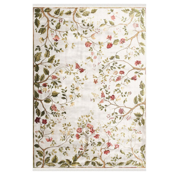 Rugpera Karabag Cotton Floral Indoor/Outdoor Rug | Wayfair