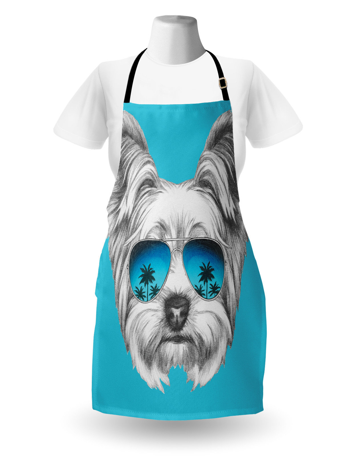 East Urban Home Yorkie Apron Unisex, Cool Sunglasses Art, Adult Size ...