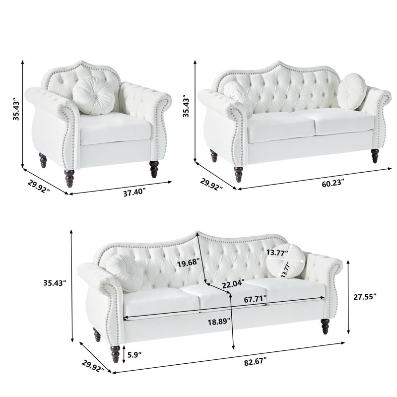 Alcott Hill Cayleigh 3 - Piece Living Room Set & Reviews - Wayfair Canada