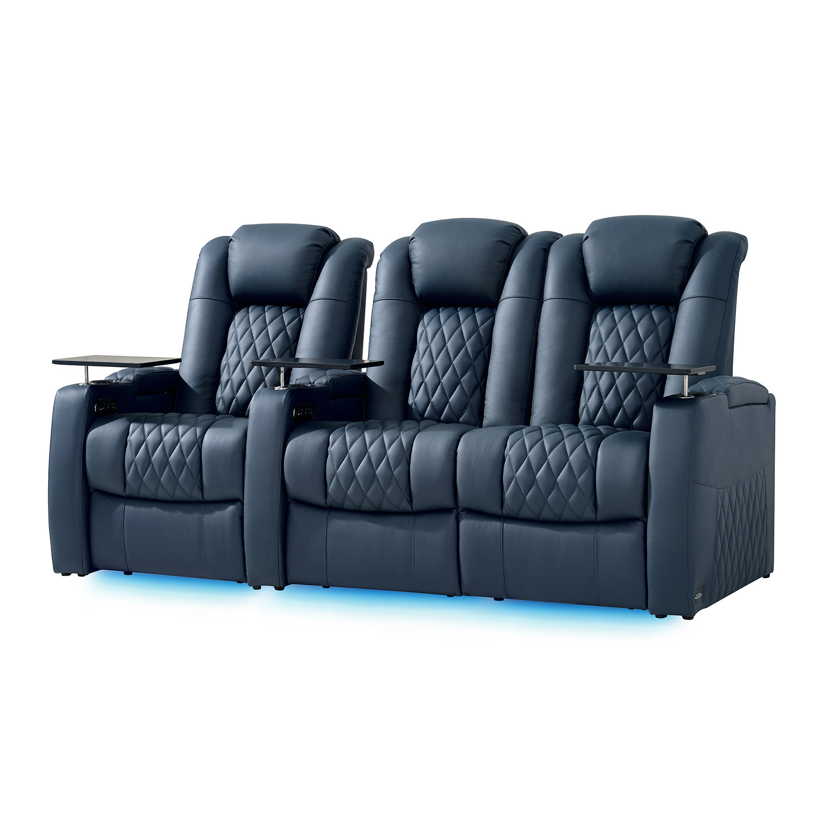 Ivy Bronx Leather Home Theatre Seating Dual Power Movie Theatre Chairs ...