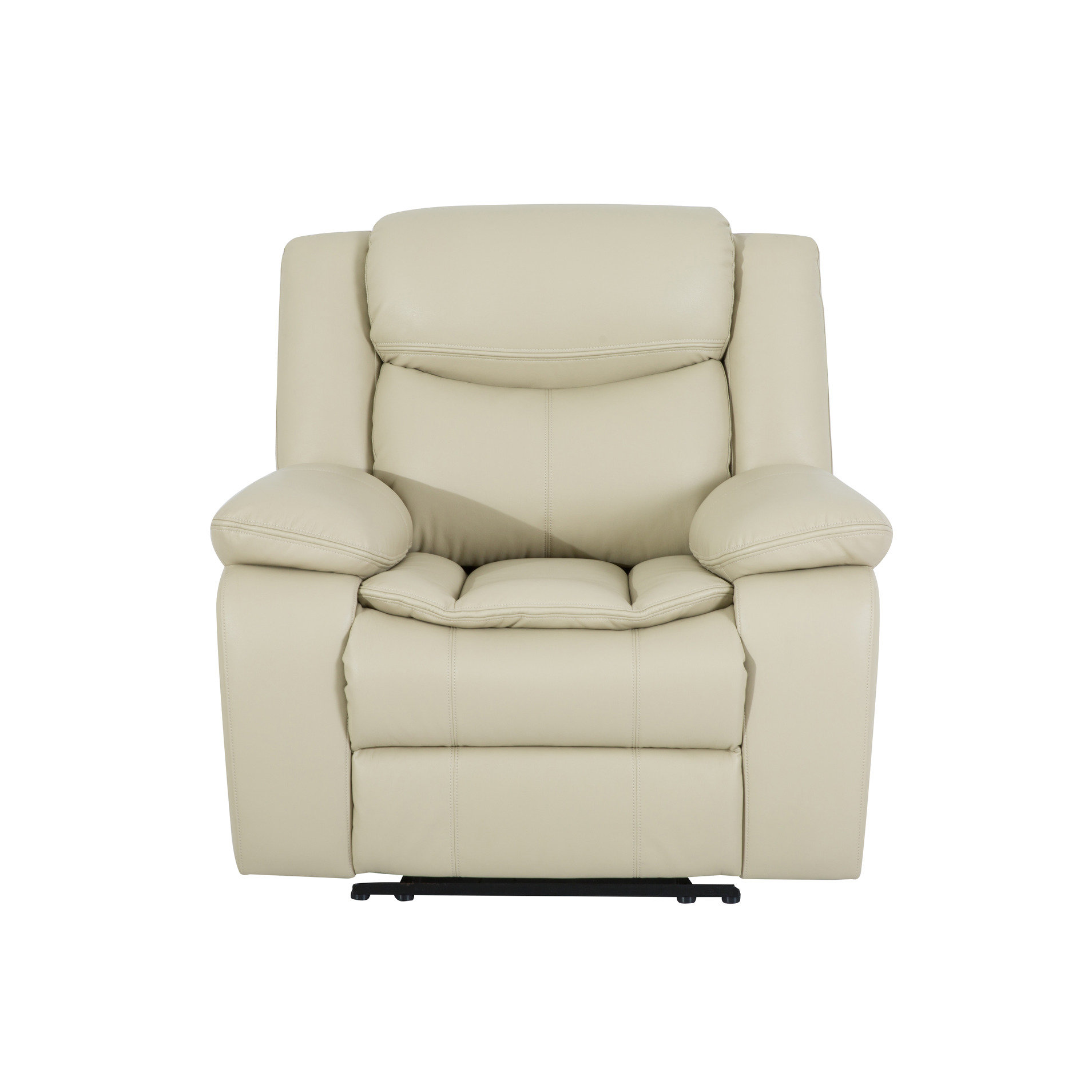 Latitude Run® Living Room Manual Reclining Cream Leather Sectional ...