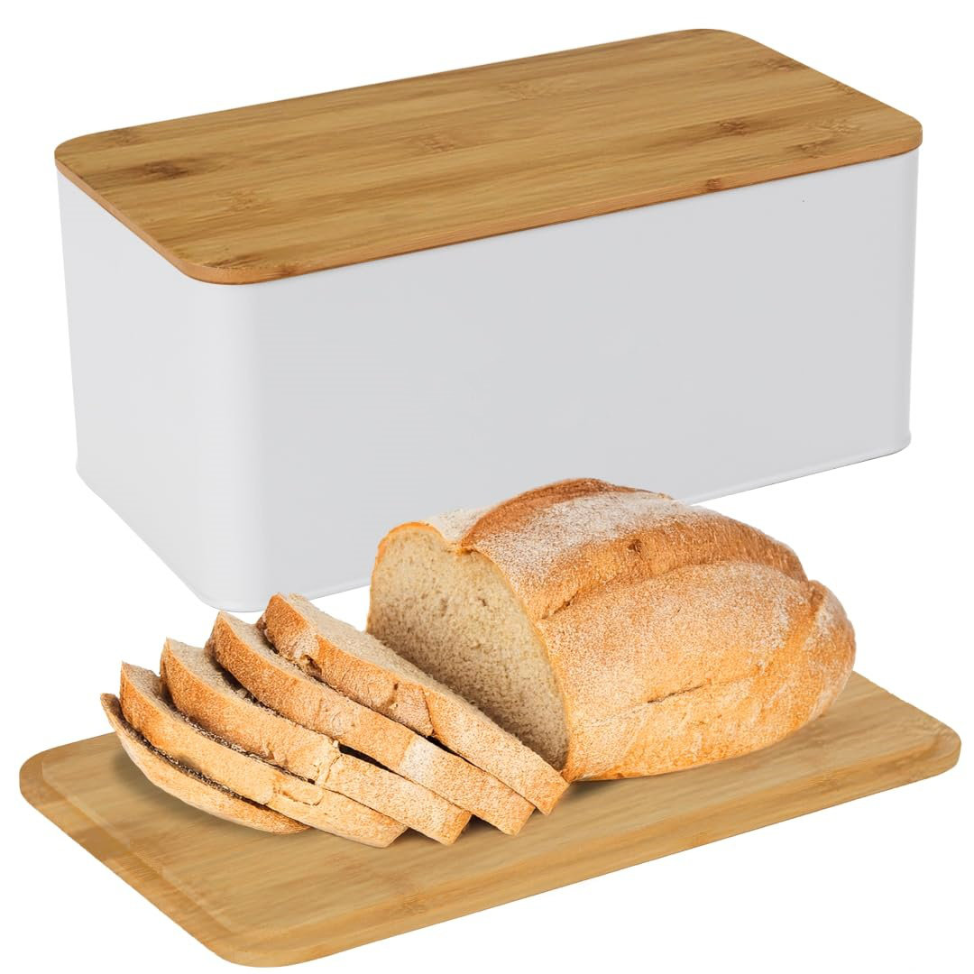 Hokku Designs Bread Box For Kitchen Countertop With Bamboo Lid - Large ...