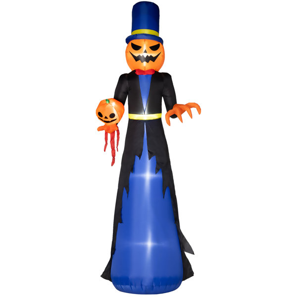 The Holiday Aisle® 10ft Halloween Inflatable Pumpkin Head Reaper ...