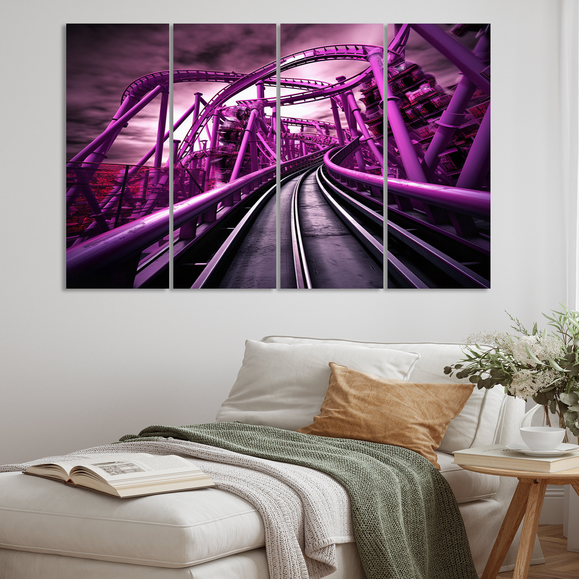 Ebern Designs Rollercoaster Looping Dreams II - Architecture Wall Art ...