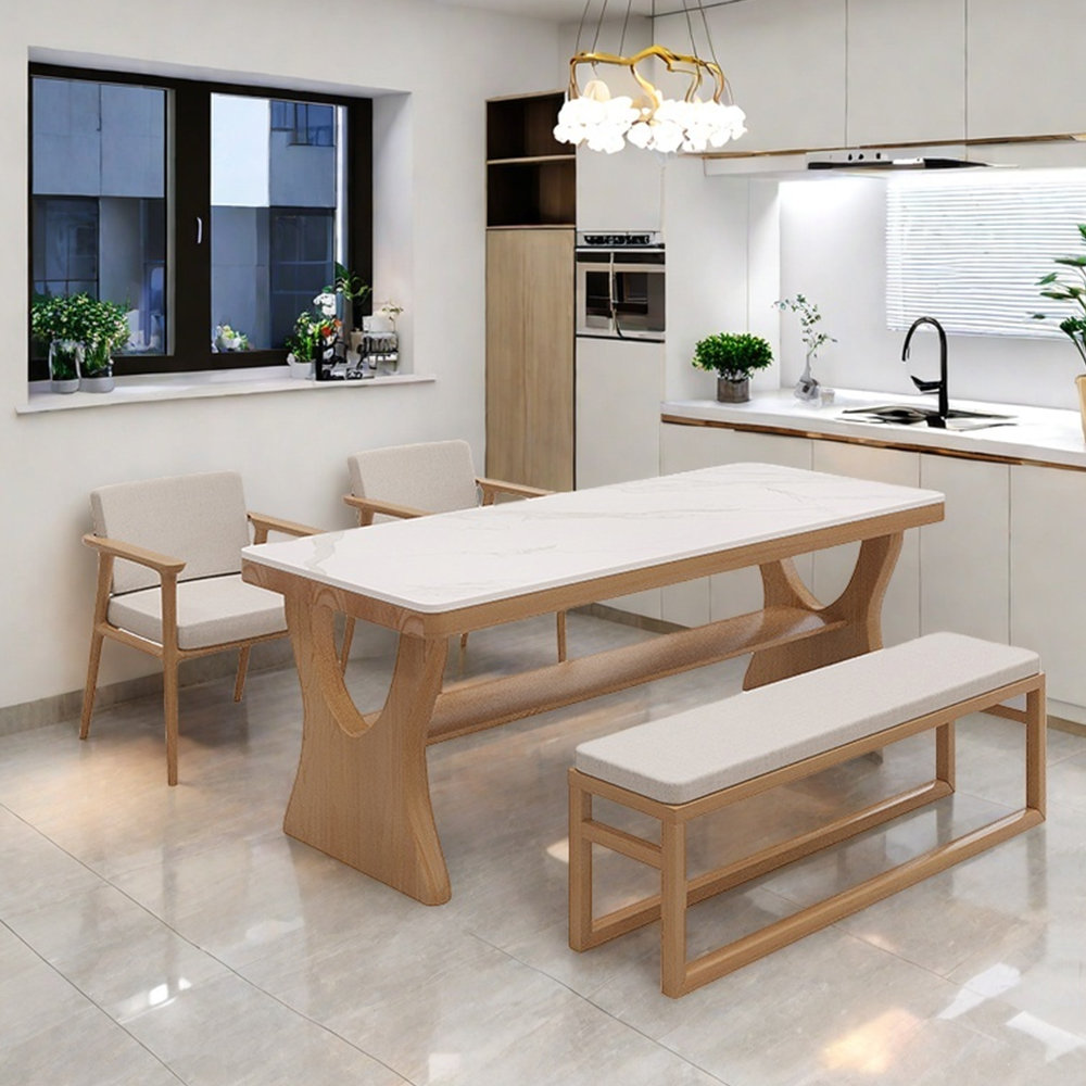 Elamer Simple home rectangular dining table set - Wayfair Canada