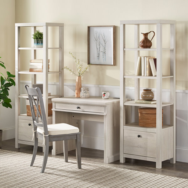 Laurel Foundry Modern Farmhouse Albali Wall Bookshelf And Desk Set ...
