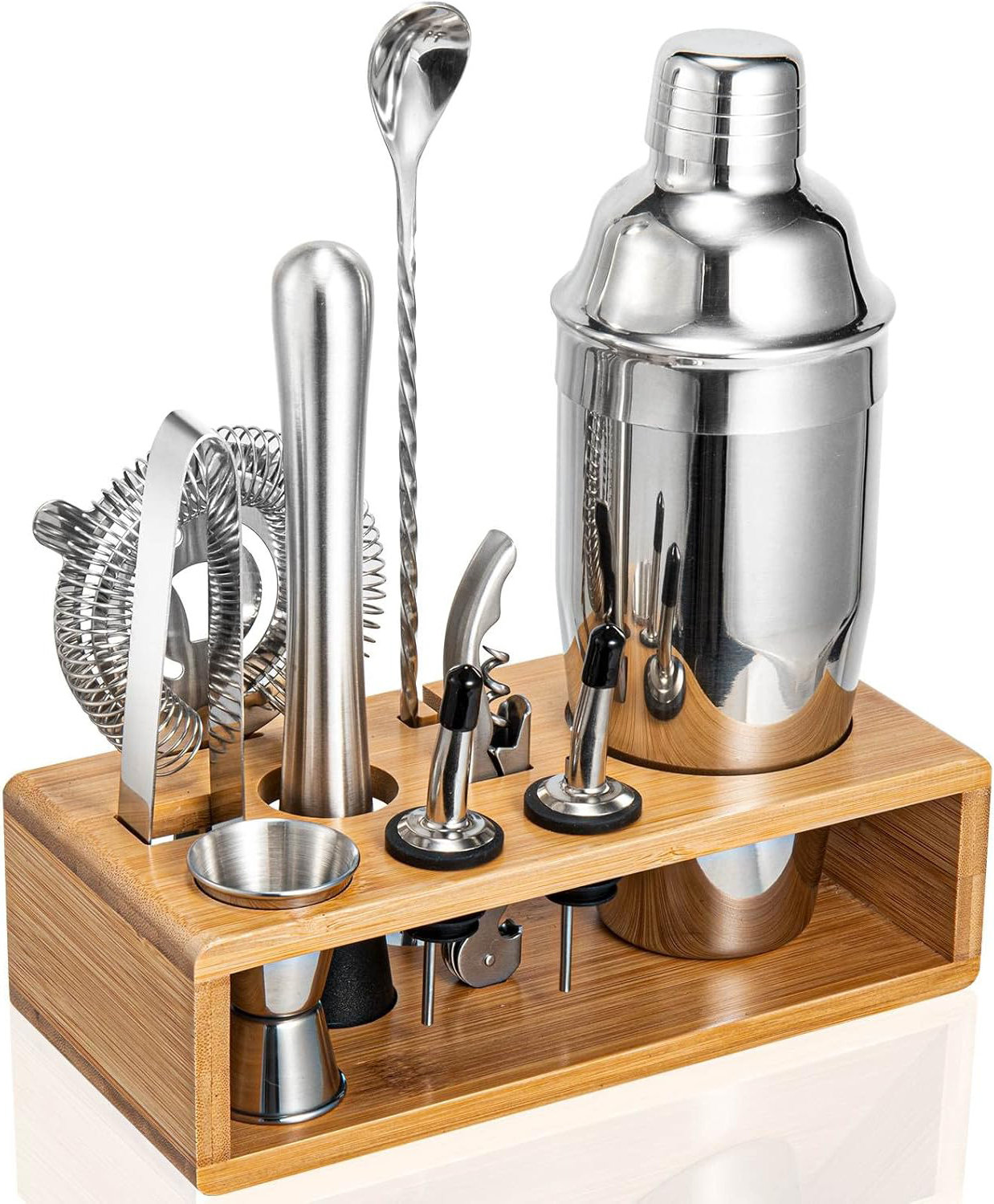 Prep & Savour Cocktail Shaker Set, 10-Piece Bar Tool Set with Stylish ...