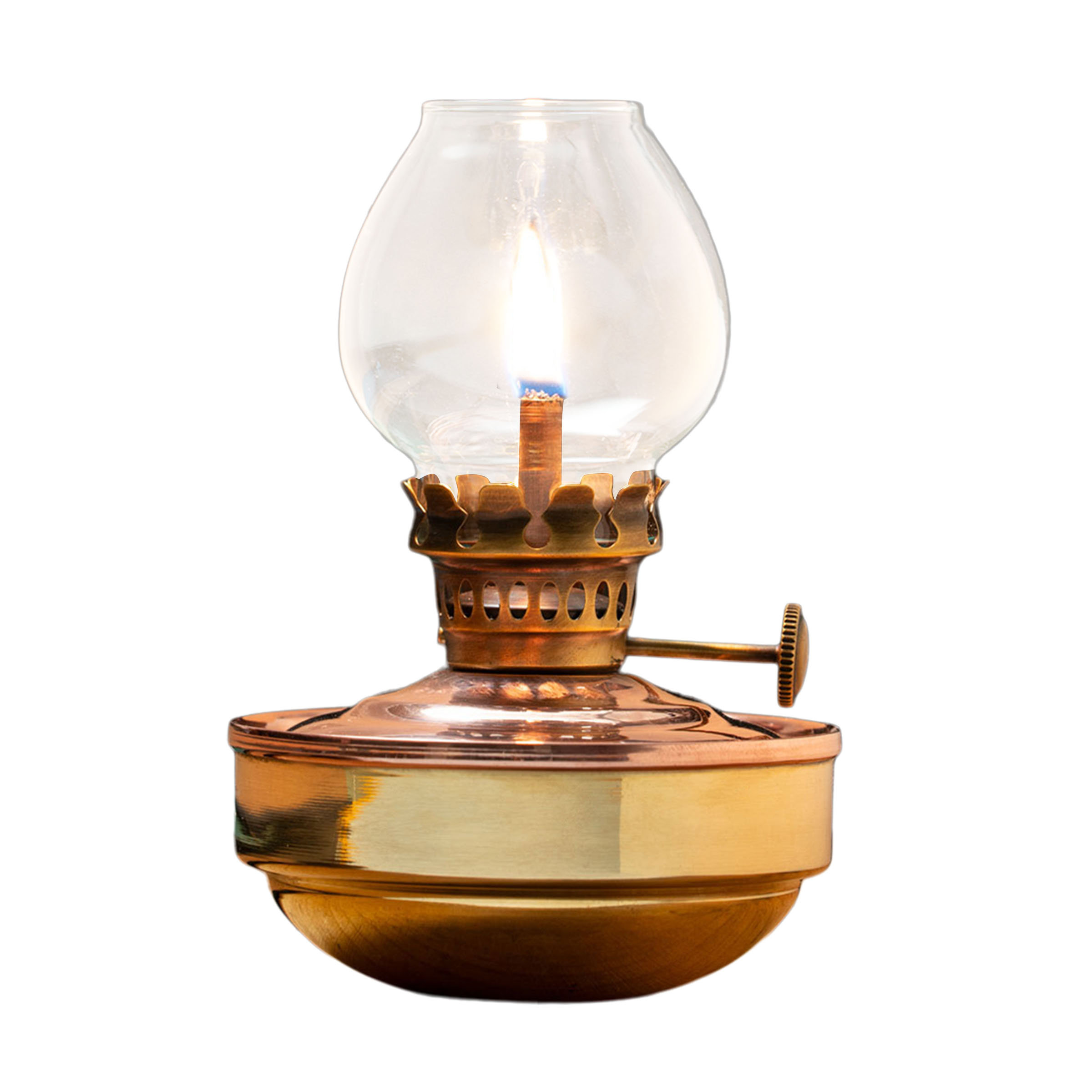 Kings County Tools Oil Lamp - 4.75” Tall Nautical Lamp with Naval-Style ...