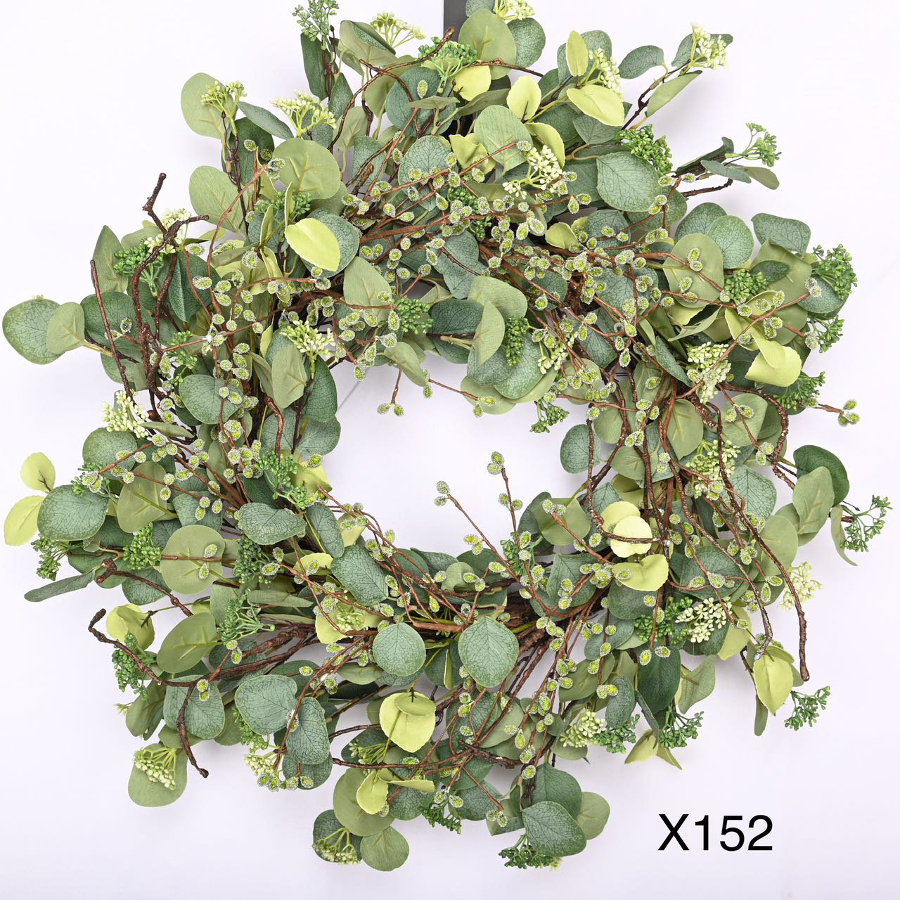 The Holiday Aisle® 26" Handmade Spring Berry Eucalyptus Wreath for ...