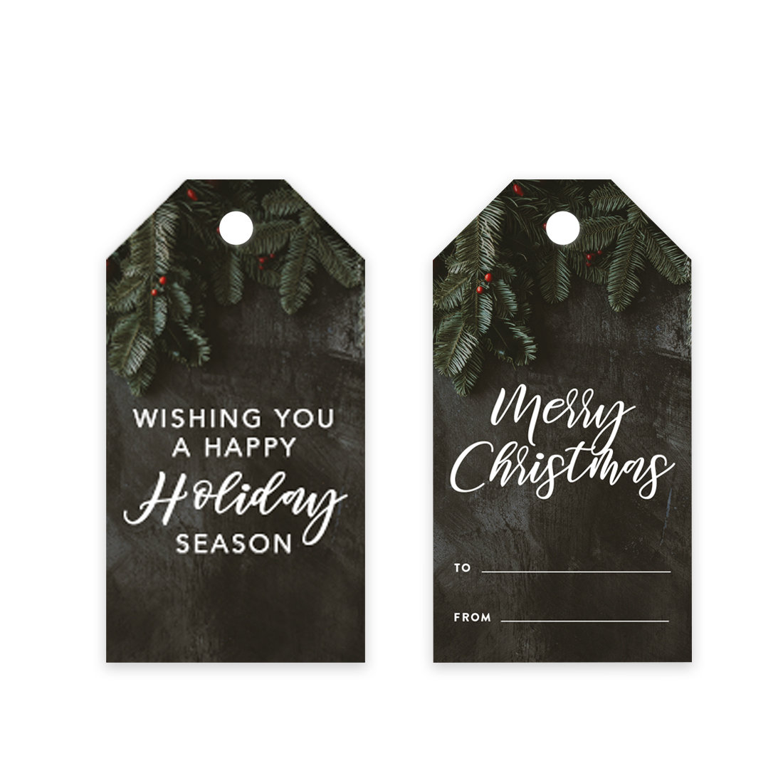 Ophelia & Co. Christmas Gift Tags Merry Christmas Green Tree Branch 60 ...