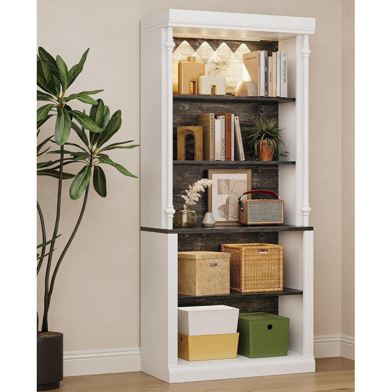 Wrought Studio™ Tall Storage Bookcase With 5-tier Open Shelves, Roman ...