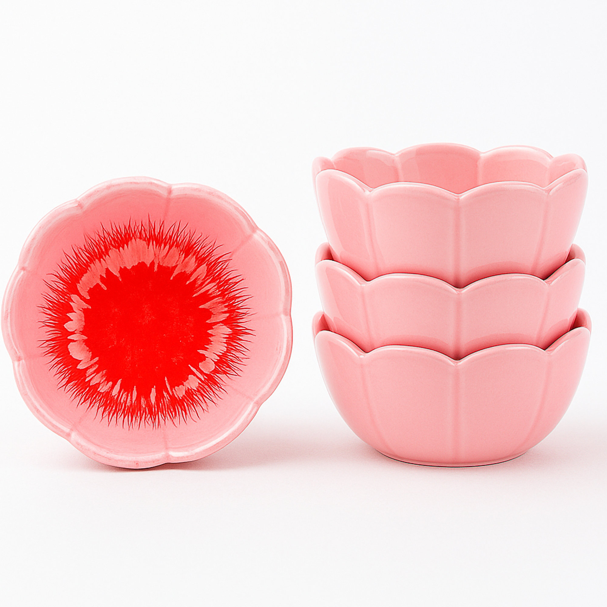 Ten Strawberry Street 10 Strawberry Street Flower Bowls, Pink, Set Of 4 ...