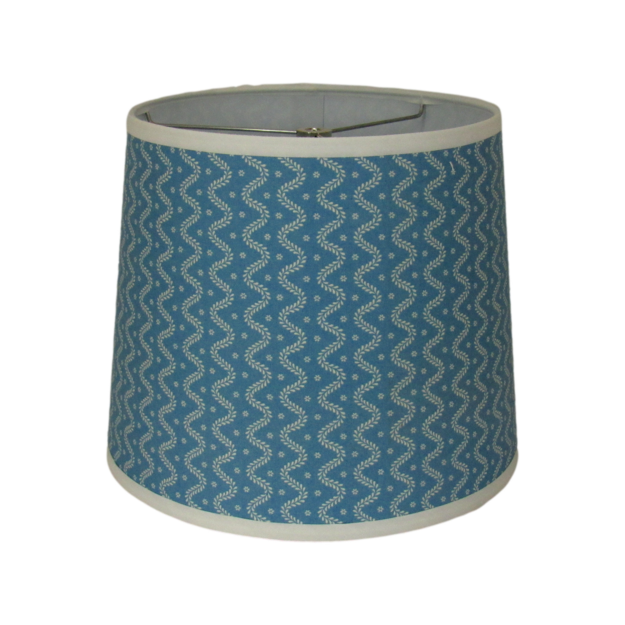 Lark Manor Blue Zigzag Floral Drum Lamp Shade – Soft Geometric Print ...