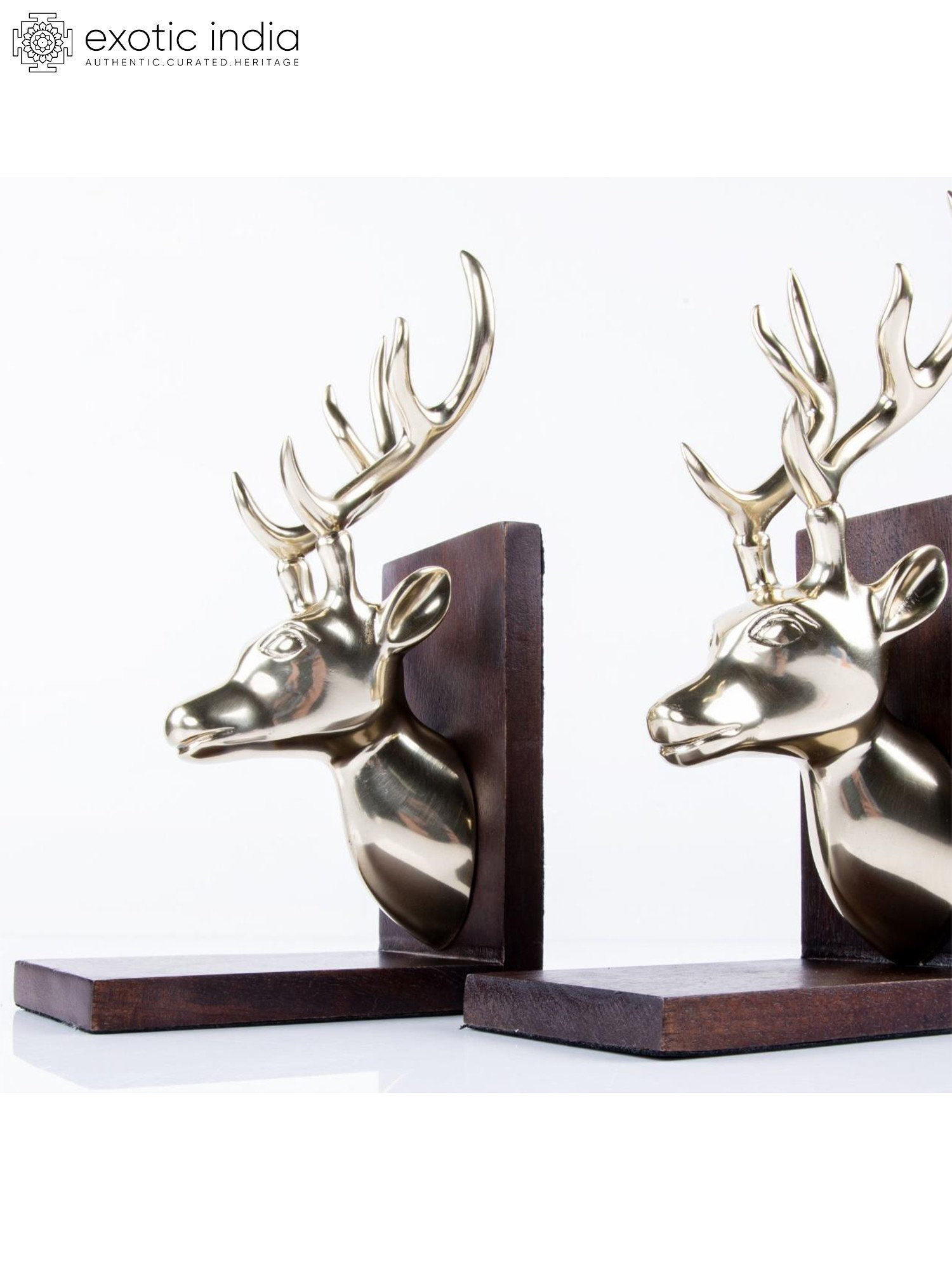 Exotic India Wood & Aluminum Bookends | Wayfair