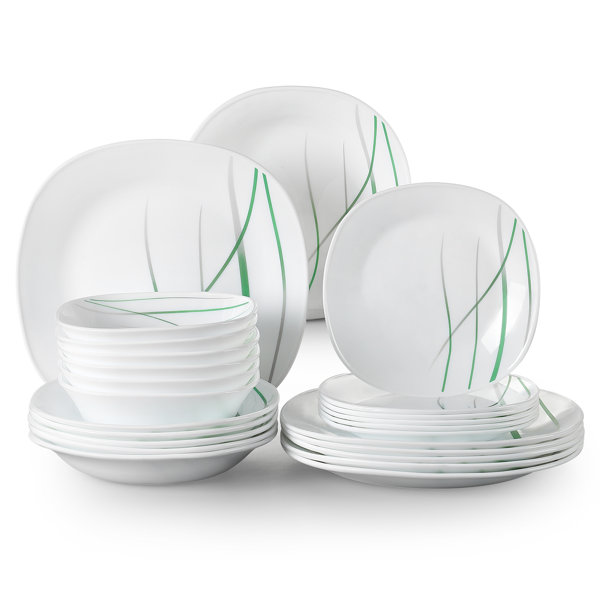 Brayden Studio® Avleen 24 Piece Glass Dinnerware Set - Service for 6 ...