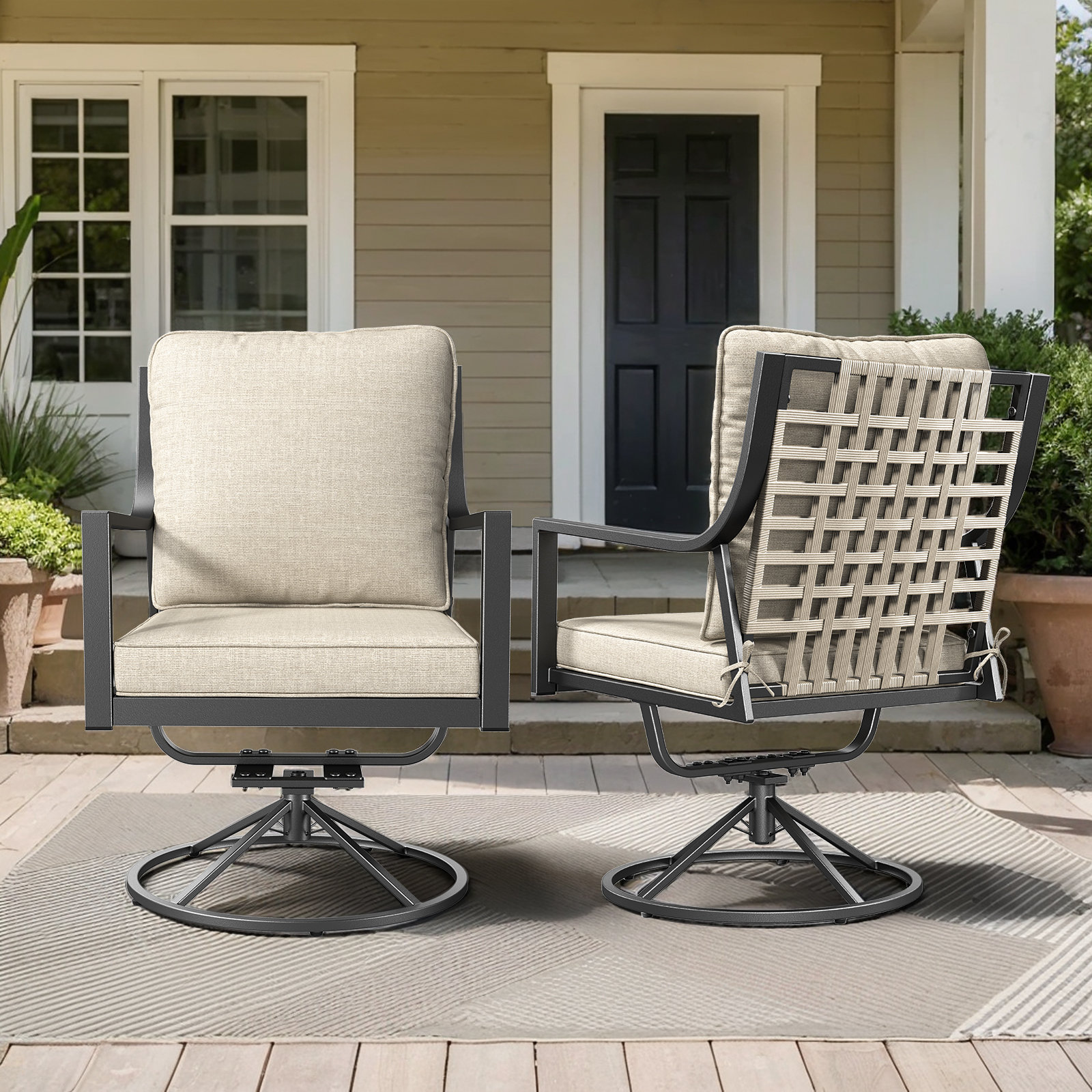 Lark Manor™ Outdoor Rocker Swivel Patio Dining Armchair (Set Of 2 ...