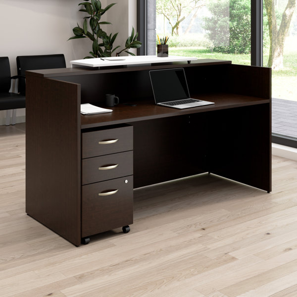 Bush Business Furniture Arrive 72W x 30D Reception Desk with 3 Drw Mbl ...