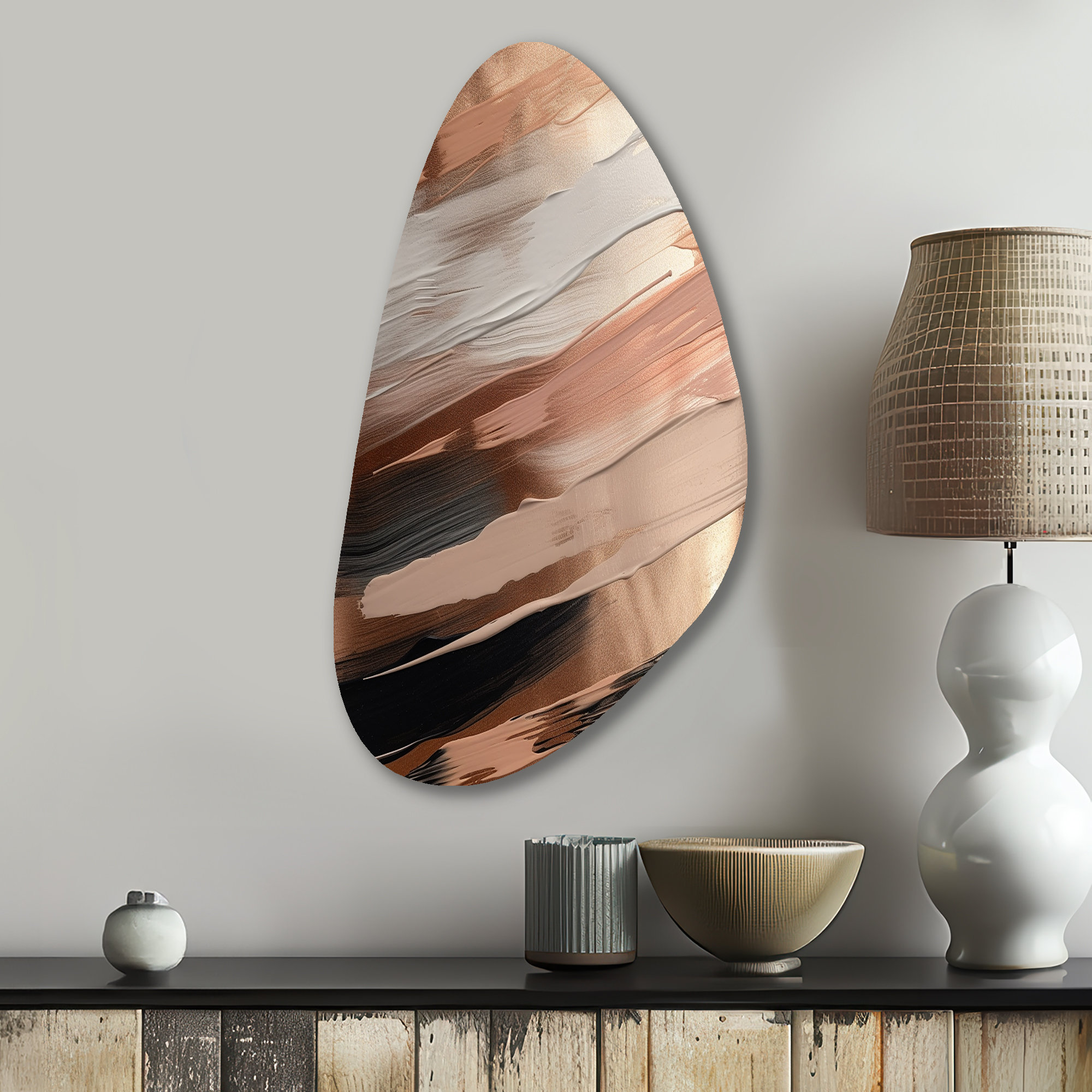 Design Art Rose gold And Pink Forms In Contemporary II - Abstract ...