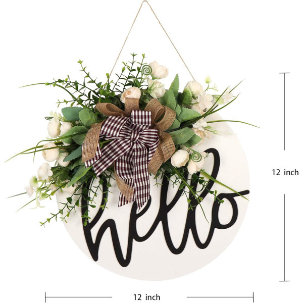 Ophelia & Co. Round Farmhouse Welcome Sign - Spring-Themed Front Door ...