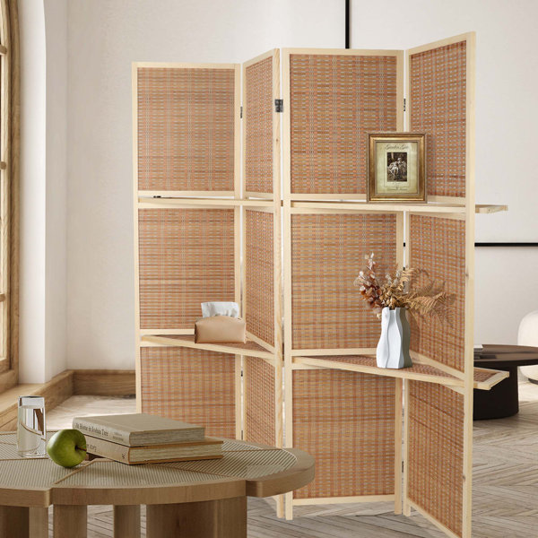 Bayou Breeze Artensia Bamboo Folding Room Divider Privacy Screen | Wayfair