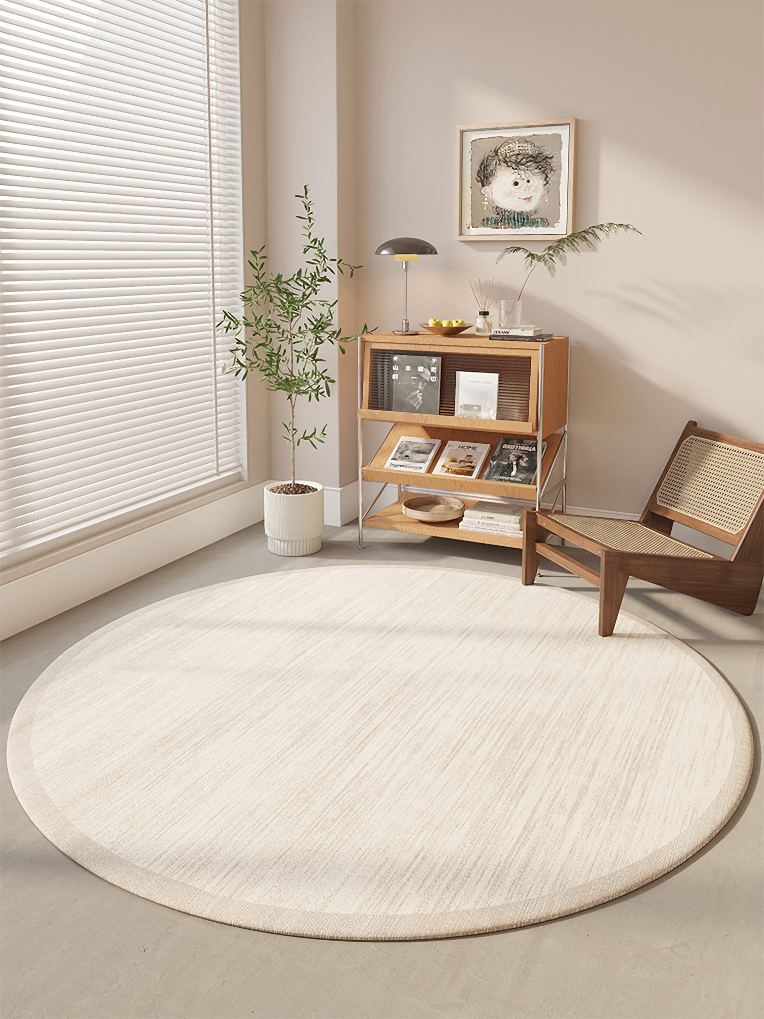 PURHOC Living Room Circular Carpet, Bedroom Swivel Chair, Small Floor ...