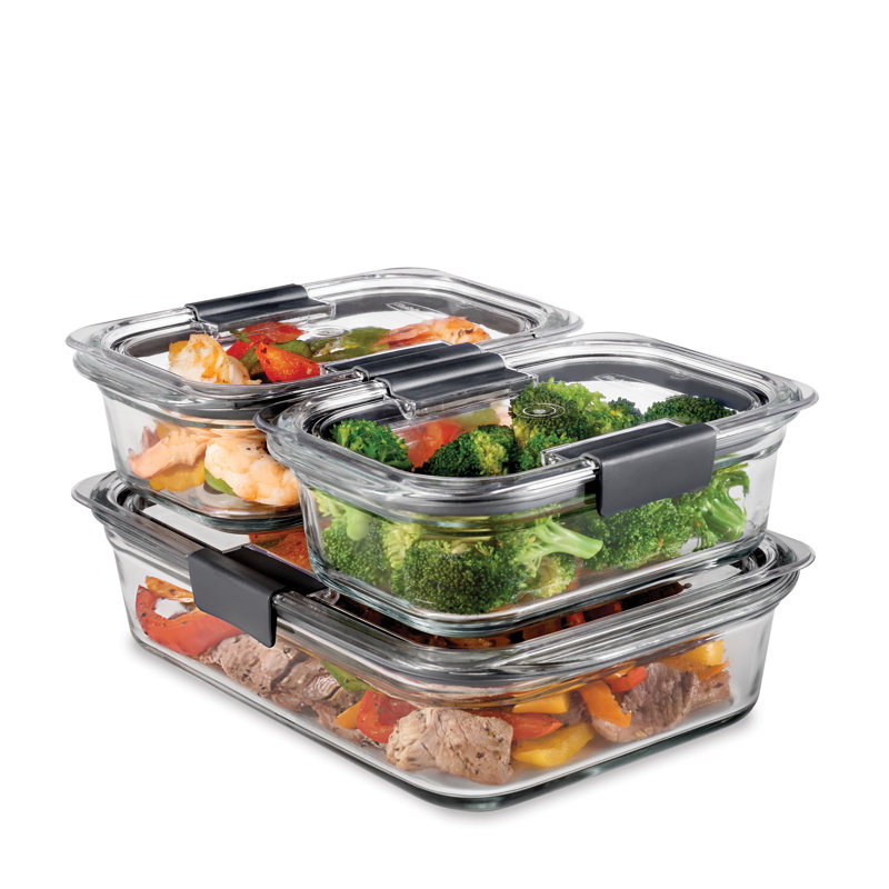 Rubbermaid Brilliance Glass Food Storage Containers, Set of 3 Food ...