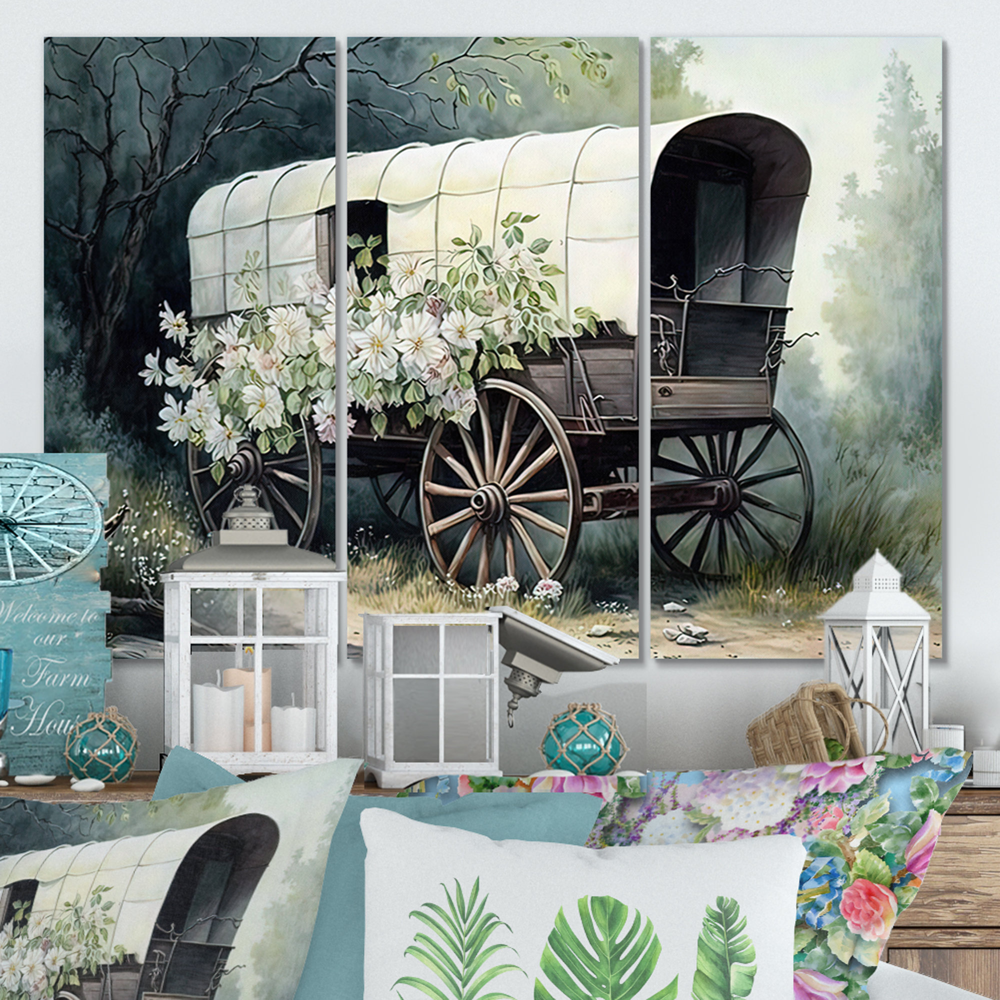 Red Barrel Studio® Flower Old Cottage Caravan I - Farmhouse / Country ...