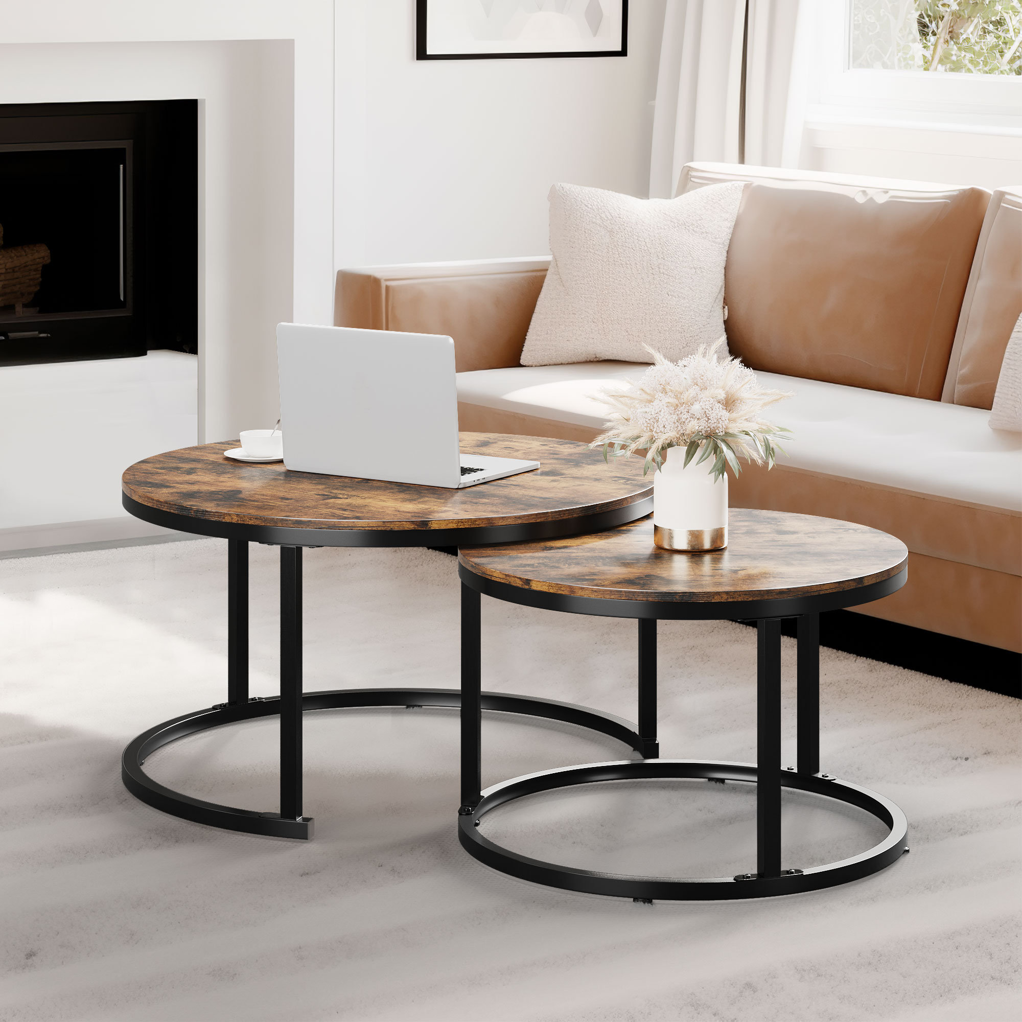 17 Stories Juhani Nesting Metal Frame Coffee Table & Reviews | Wayfair