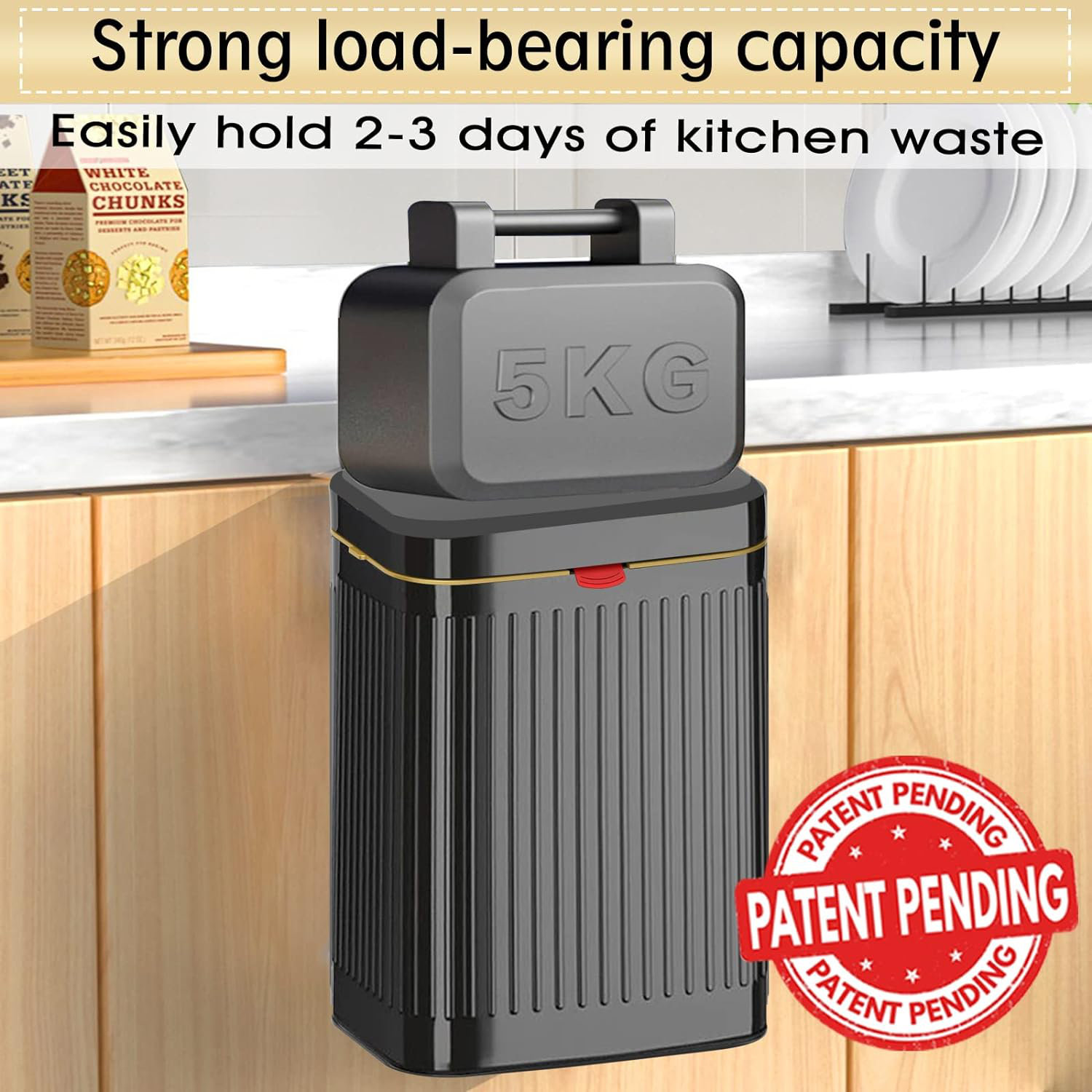 Toledo Bath & Kitchen Stainless Steel Manual Lift Trash Can - 2.1 ...