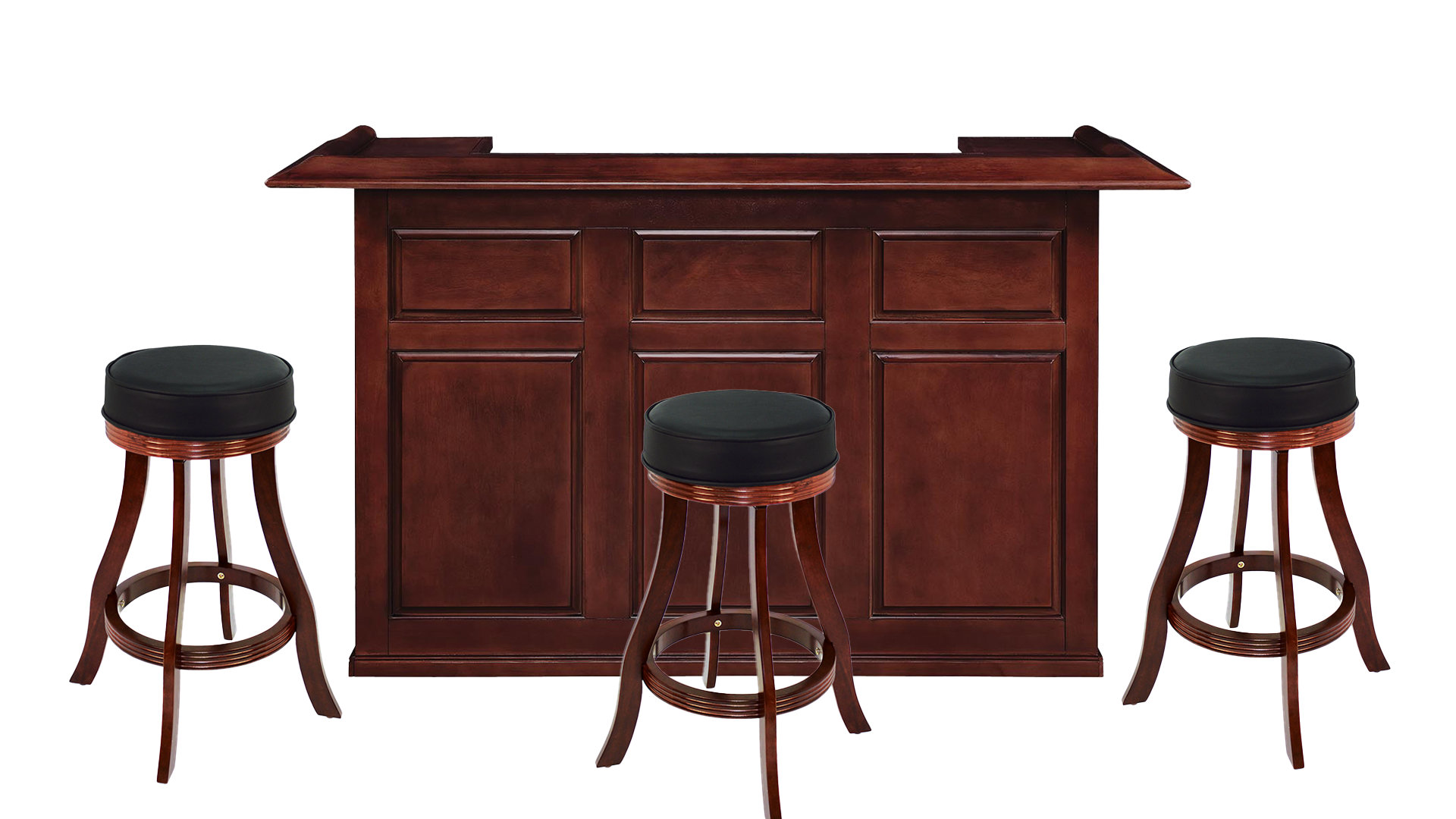 RAM Game Room 72'' Bar Set With Three Backless Barstools By Ram Game ...