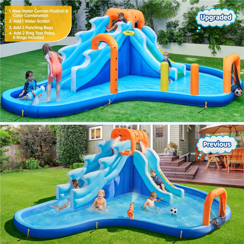 Yaheetech 20' x 15' Inflatable Water Slide with Air Blower & Reviews ...