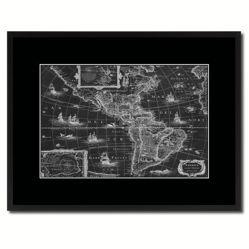 Williston Forge America Vintage Monochrome Map Canvas, 16x21 | Wayfair