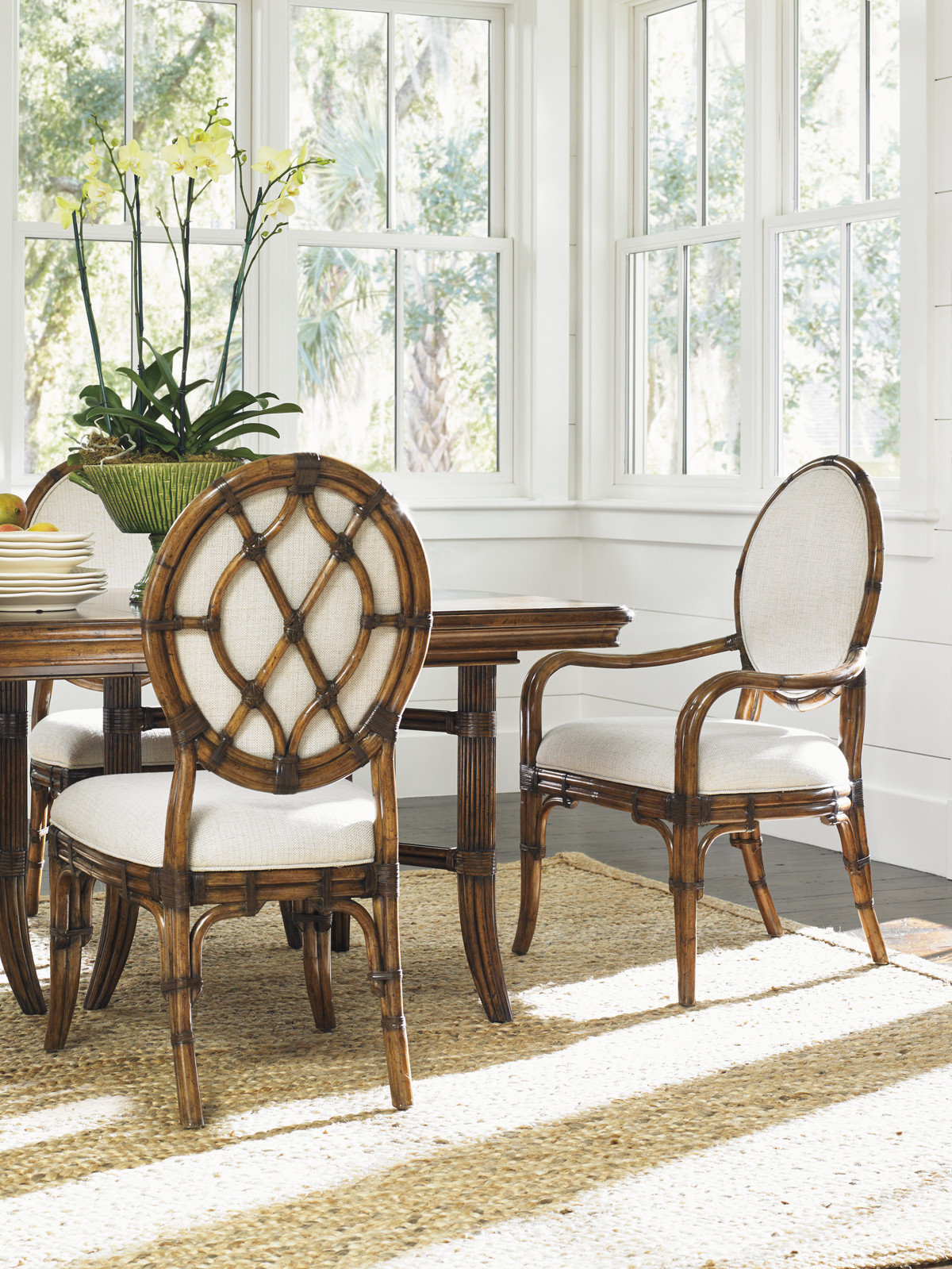 Tommy Bahama Home Bali Hai Gulfstream Oval Back Arm Chair | Wayfair
