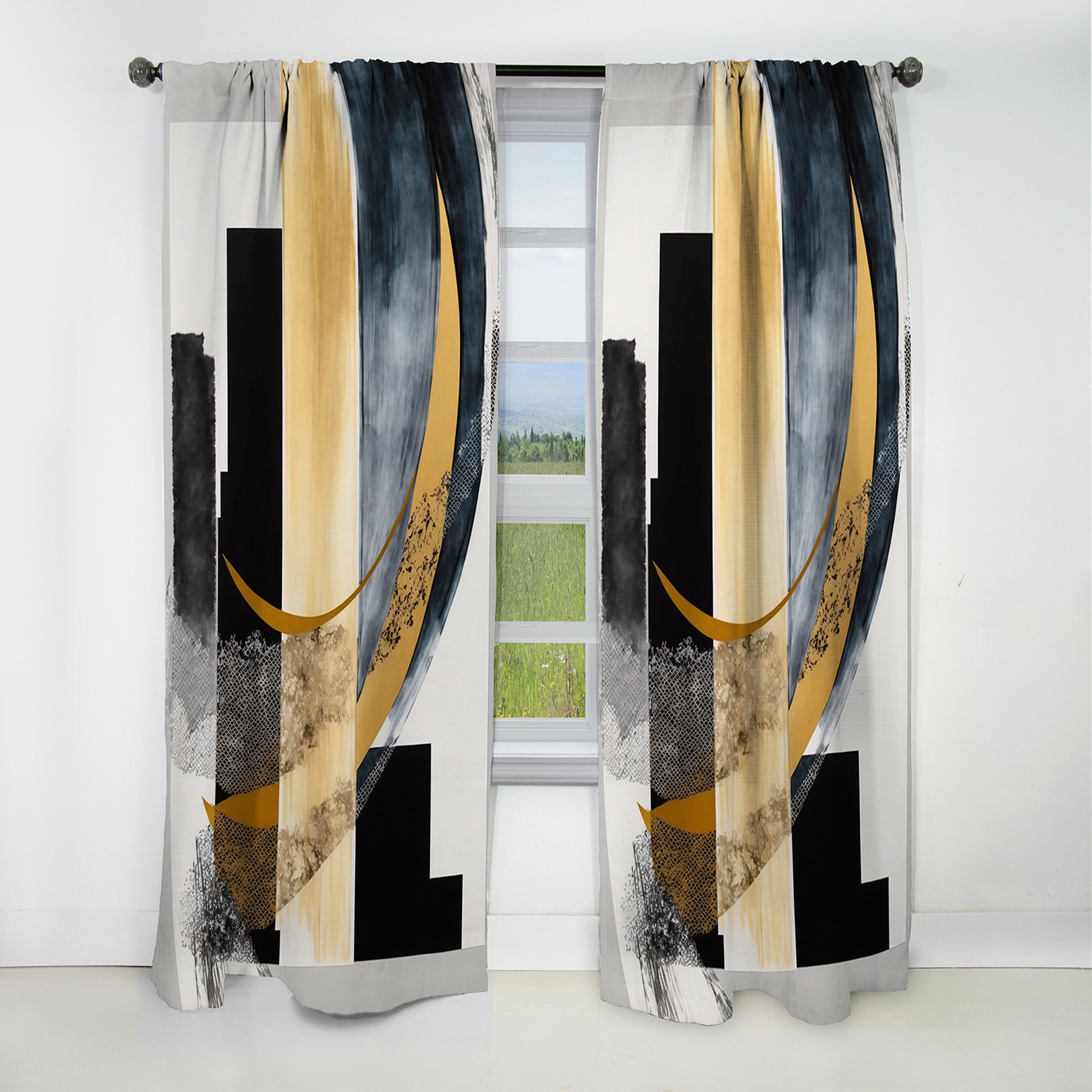 Design Art Glam Art Deco Abstract I - Abstract Curtain - Blackout ...