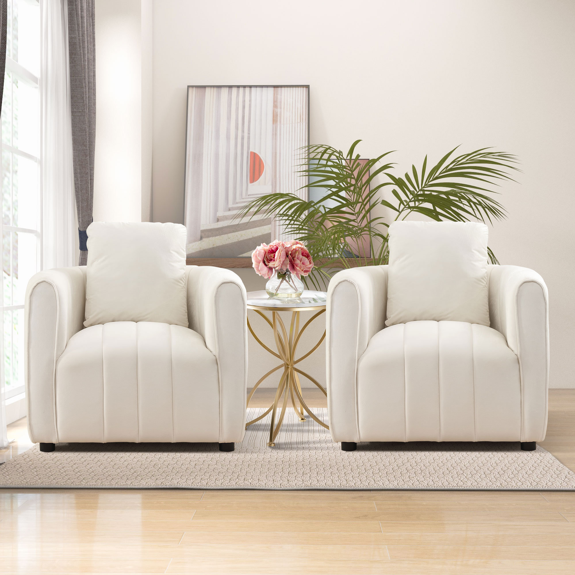 Accent chair with matching throw pillows store