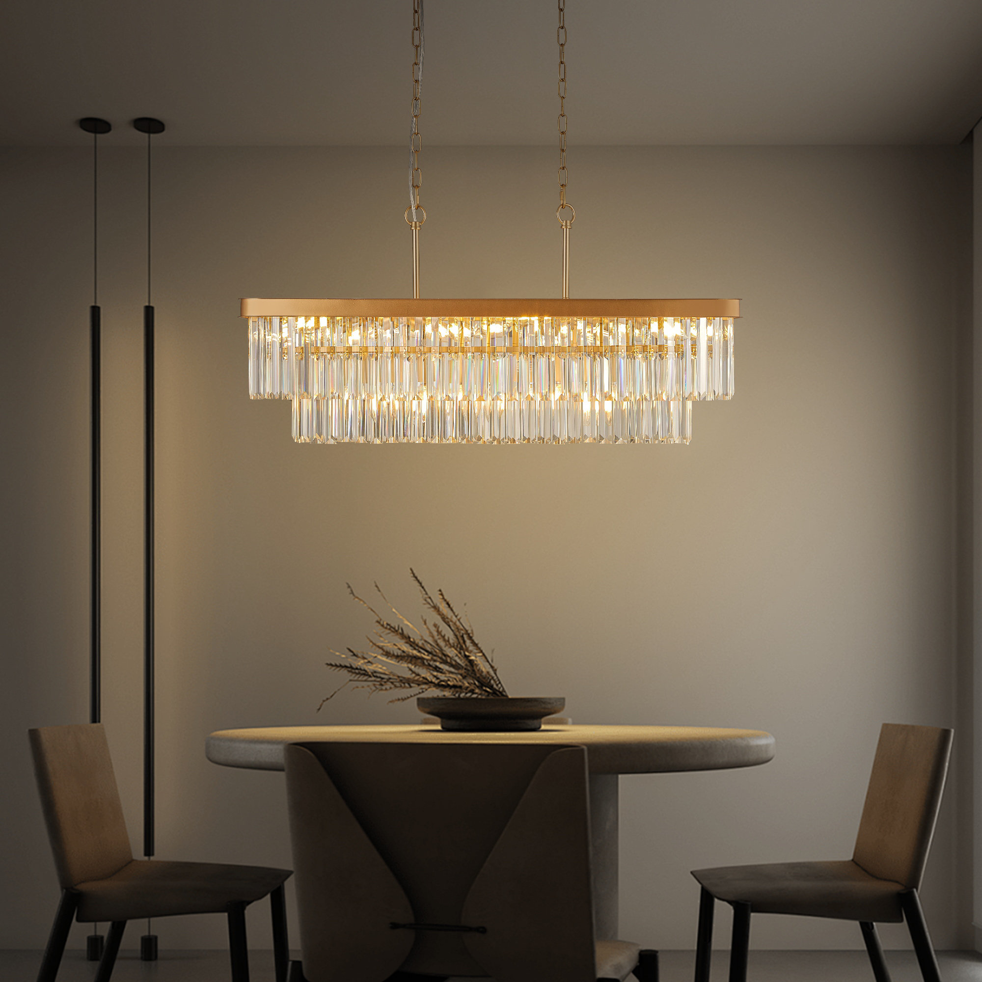 Mercer41 Lustre rectangulaire en cristal à 9 lumières K9 Caddell - Wayfair Canada