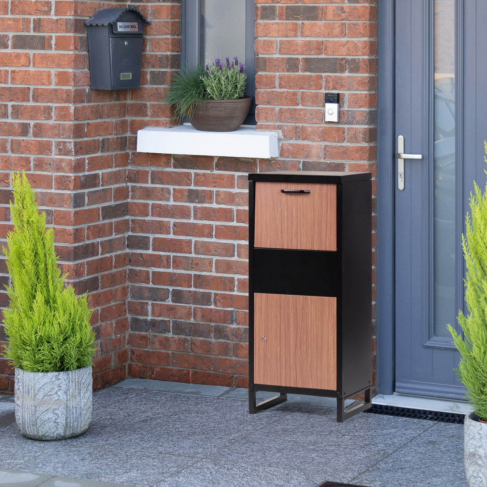 Walsport Freestanding Metal Package Drop Lockable Mailbox Parcel Locker ...