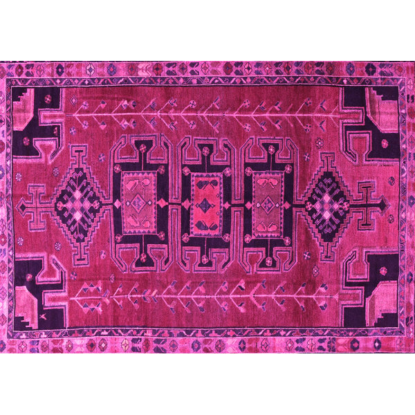 Bungalow Rose Pink/Black Rug | Wayfair
