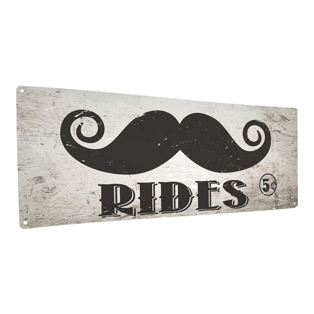 Winston Porter Smathers Distressed, Mustache Rides Metal Sign | Wayfair