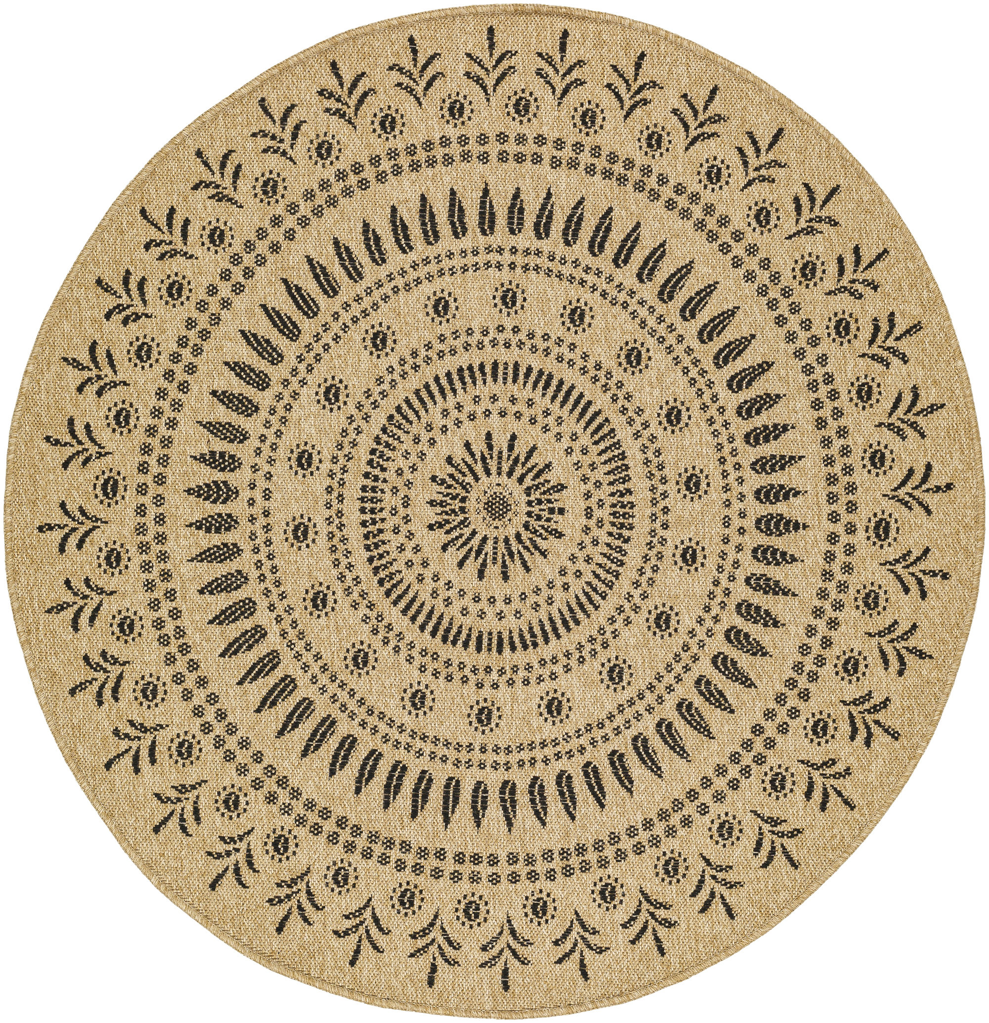 Birch Lane™ Finni Round Oriental Machine Woven Polypropylene Indoor ...